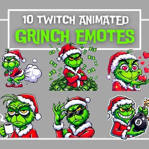 10 Grinch Emotes Animated | Christmas Emotes Twitch | Christmas Emotes ...