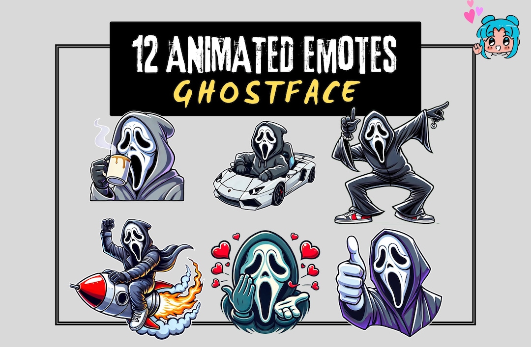 12 Twitch Emotes Animated Ghostface Emotes Horror Movie Emotes Emotes ...