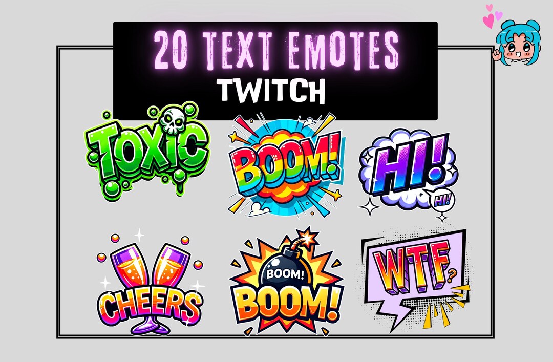 20 Twitch Emotes | Text Emotes | Twitch Emotes Pack | Emotes Twitch ...