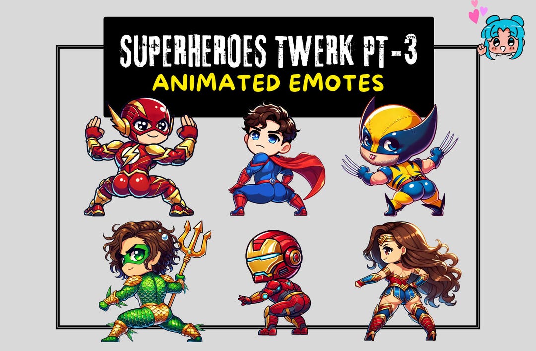 6 Superhero Animated Emotes | Twitch Emotes Animated | Twerking Emotes ...