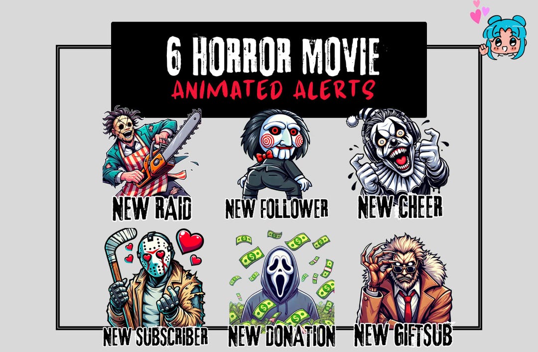 6 Twitch Alerts | Horror Movie Alerts | Stream Alerts | Twitch Animated ...