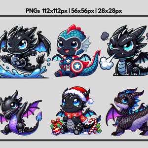 12 Twitch Emotes Black Dragon Pt 2 | Emotes Twitch | Chibi Emotes ...