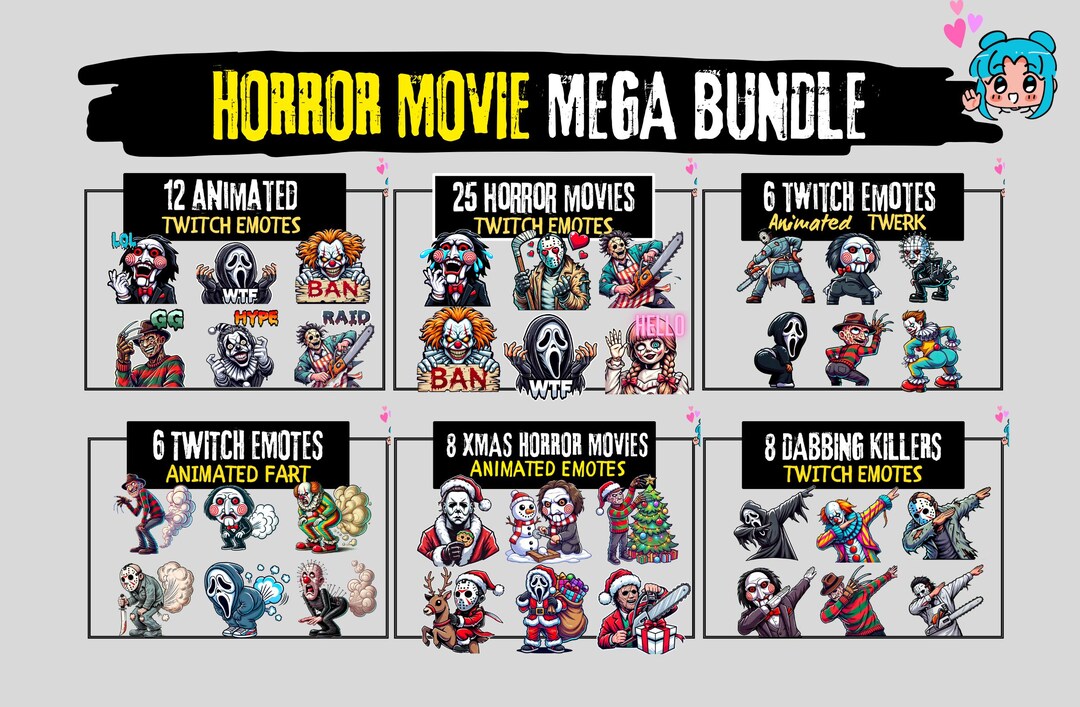 65 Animated Horror Movie Emotes | Twitch Emotes | Animated Emotes ...