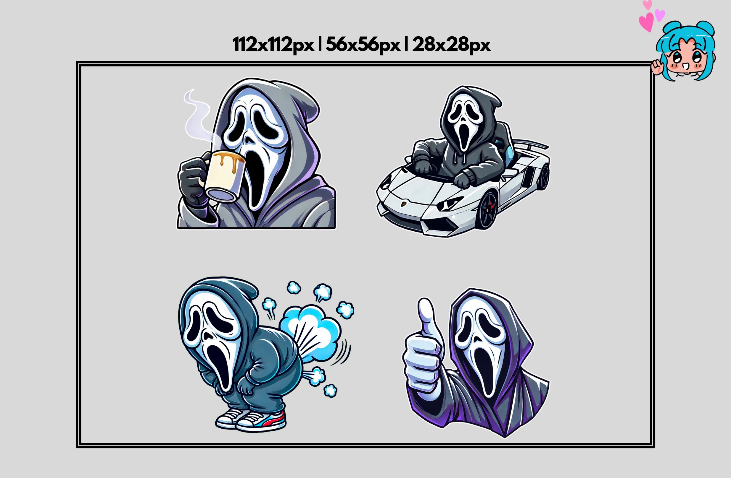 12 Twitch Emotes Animated Ghostface Emotes Horror Movie Emotes Emotes ...