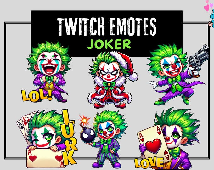 18 Chibi Joker Twitch Emotes | Twitch Emotes | Chibi Emotes | Emote ...