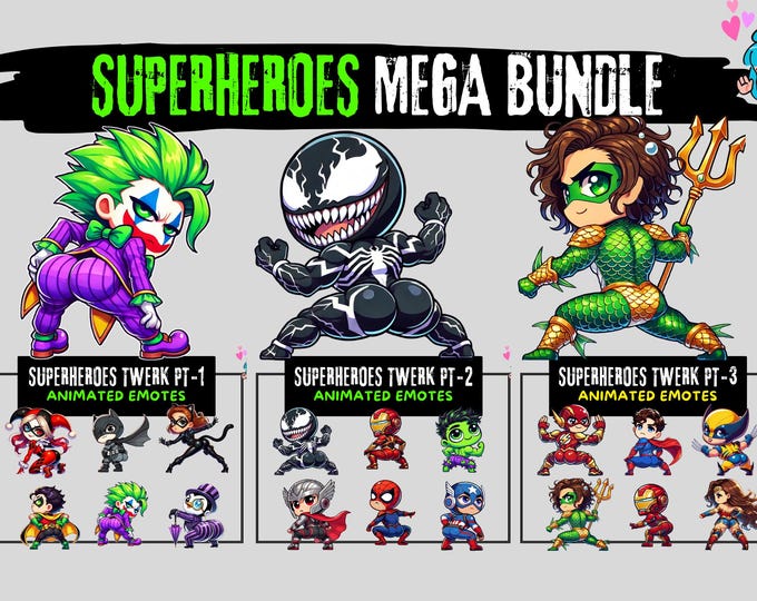 Superhero Twerk Emotes: Animated Twitch Streamer Pack (GIF & PNG) - Etsy