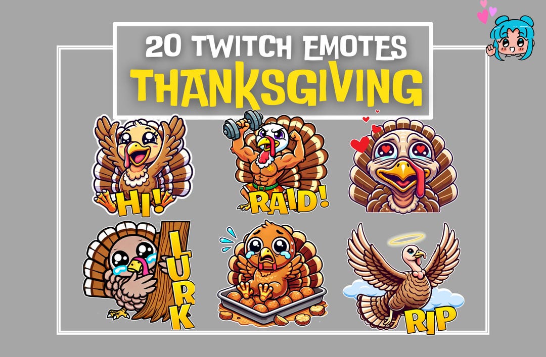 20 Turkey Emotes for Twitch | Thanksgiving Emotes | Twitch Emotes ...