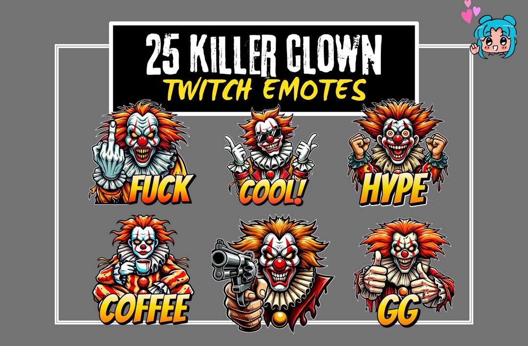 25 Twitch Emotes Halloween Emotes Horror Movie Emotes Emote Pack ...