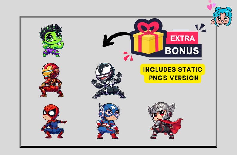 Superhero Twerk Animated Emotes: Twitch & Discord Streamer Emotes - Etsy
