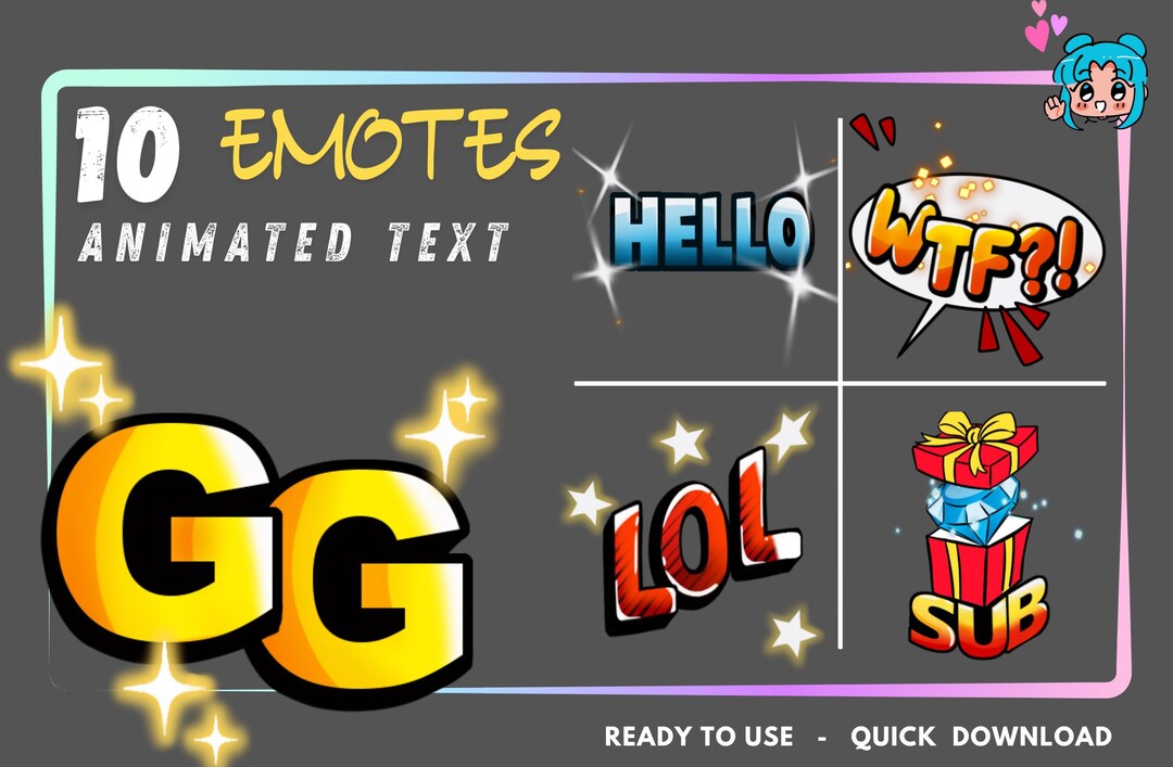 10 Animated Text Emotes Twitch Emotes Animated Emotes Text Emotes ...
