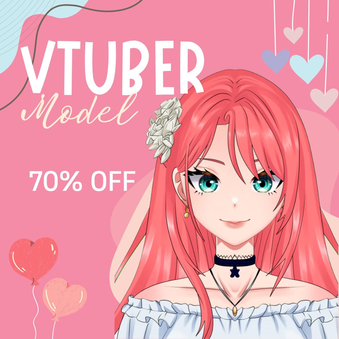 Customizable Live2d Vtuber Model | Vtuber Model | Premade Vtuber Model ...