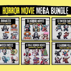65 Animated Horror Twitch Emotes | Halloween Killer Emotes Pack | Movie ...