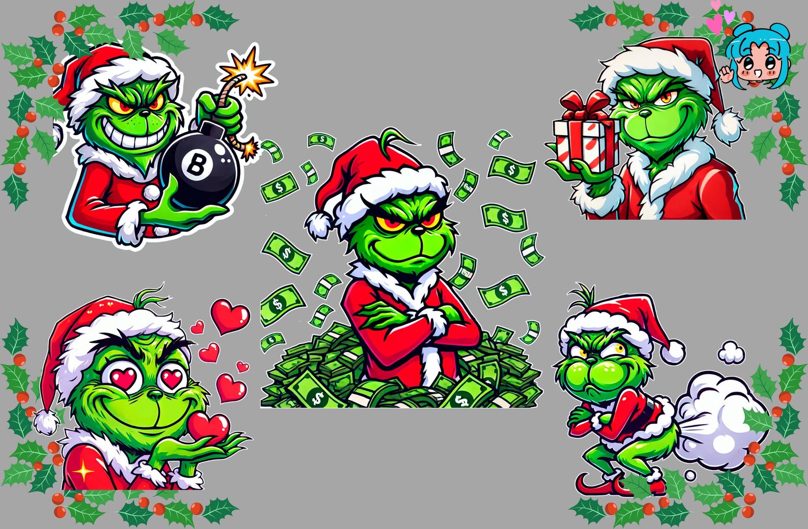 10 Grinch Emotes Animated | Christmas Emotes Twitch | Christmas Emotes ...