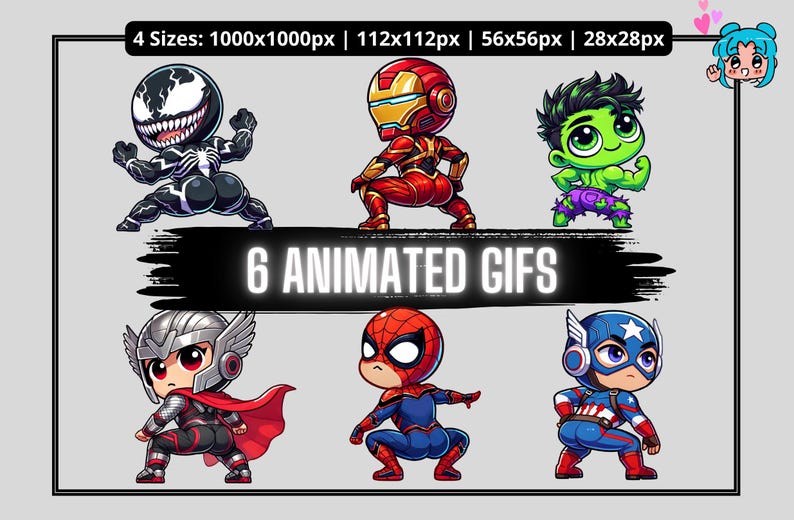 Superhero Twerk Animated Emotes: Twitch & Discord Streamer Emotes - Etsy