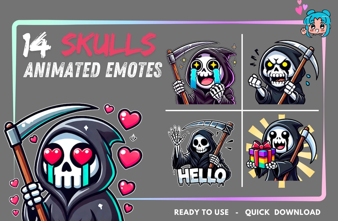 14 Animated Skull Emotes | Animated Twitch Emotes | Animated Emotes ...