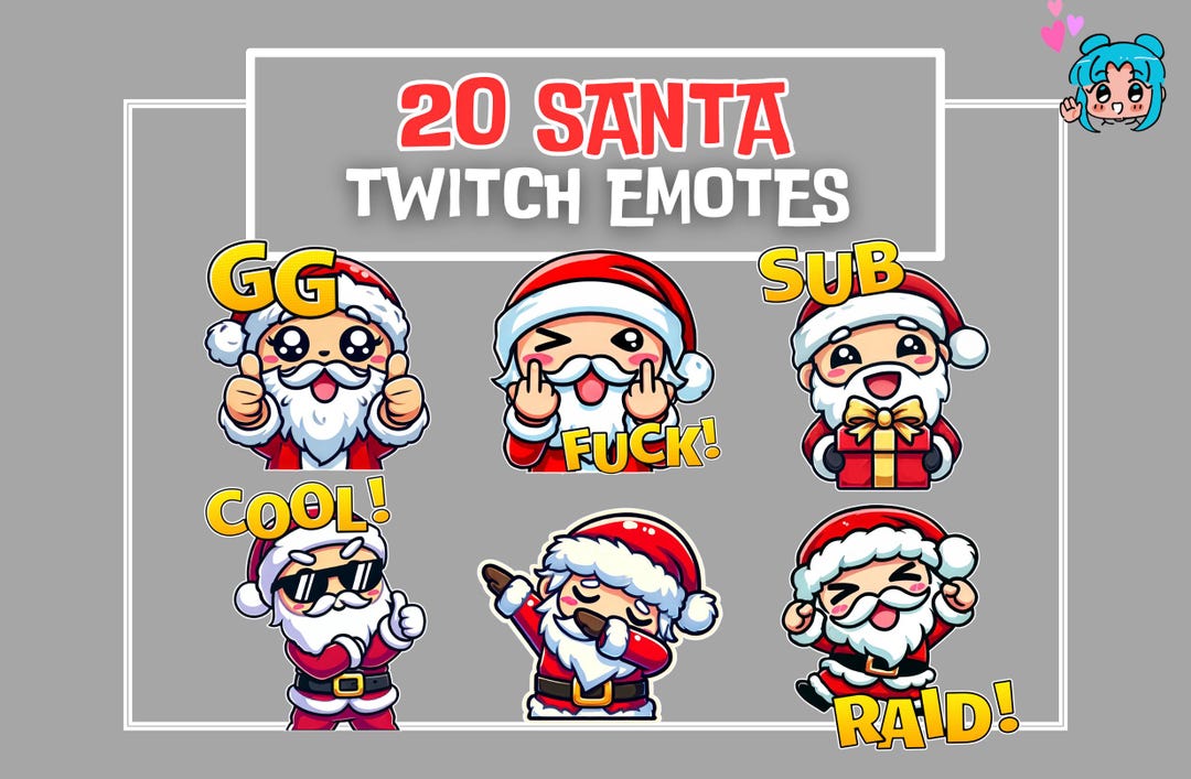 20 Santa Claus Emotes for Twitch | Christmas Emotes | Twitch Emotes ...