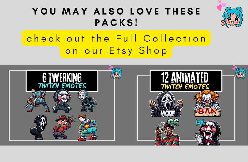 25 Halloween Emotes | Twitch Emotes | Horror Movie Emotes | Emotes Pack ...