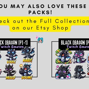 12 Twitch Emotes Black Dragon Pt 2 | Emotes Twitch | Chibi Emotes ...