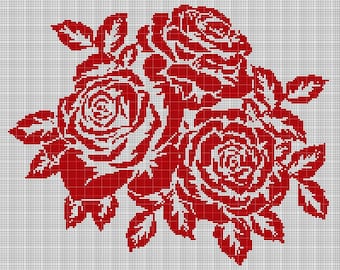 Yin Yang Rose Silhouette Cross Stitch Pattern in Pdf - Etsy