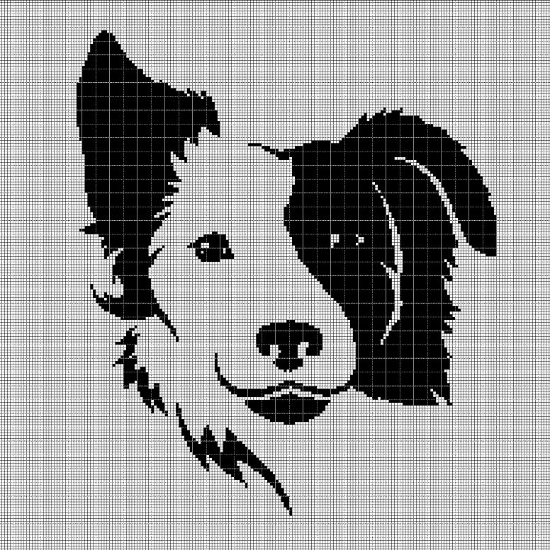 Border Collie Head Silhouette Cross Stitch Pattern in Pdf - Etsy
