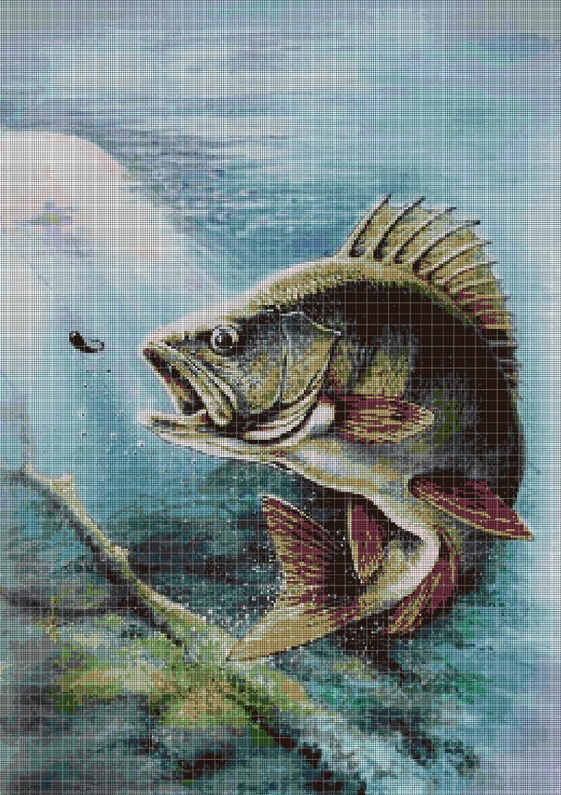 Fish Cross Stitch Pattern in Pdf DMC - Etsy