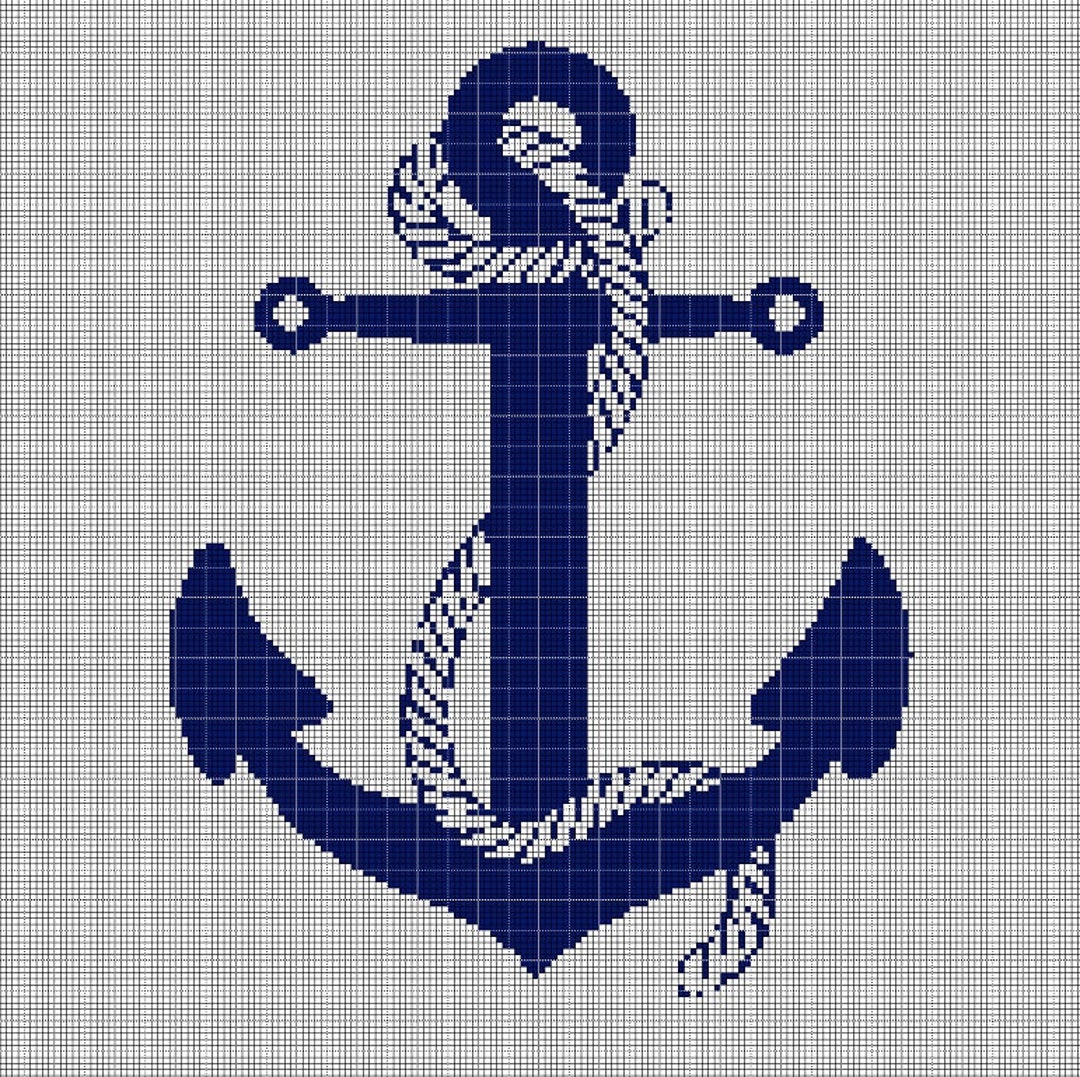 Anchor Silhouette Cross Stitch Pattern in Pdf - Etsy