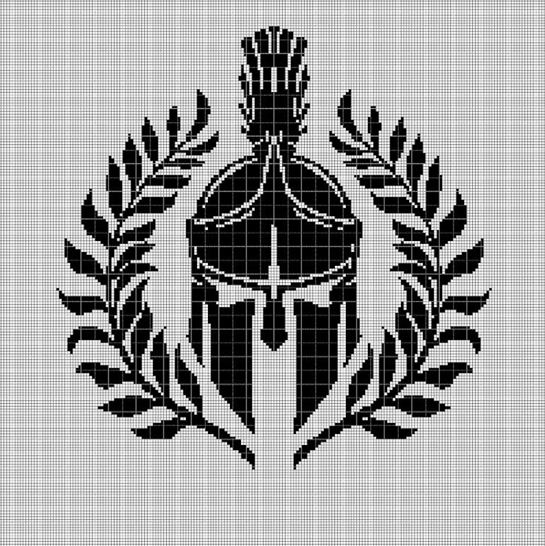 Spartan Symbol Silhouette Cross Stitch Pattern in Pdf - Etsy
