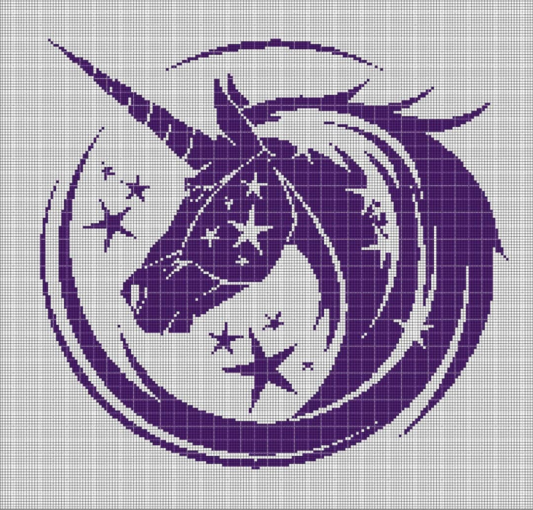 Unicorn Head Silhouette Cross Stitch Pattern in Pdf - Etsy