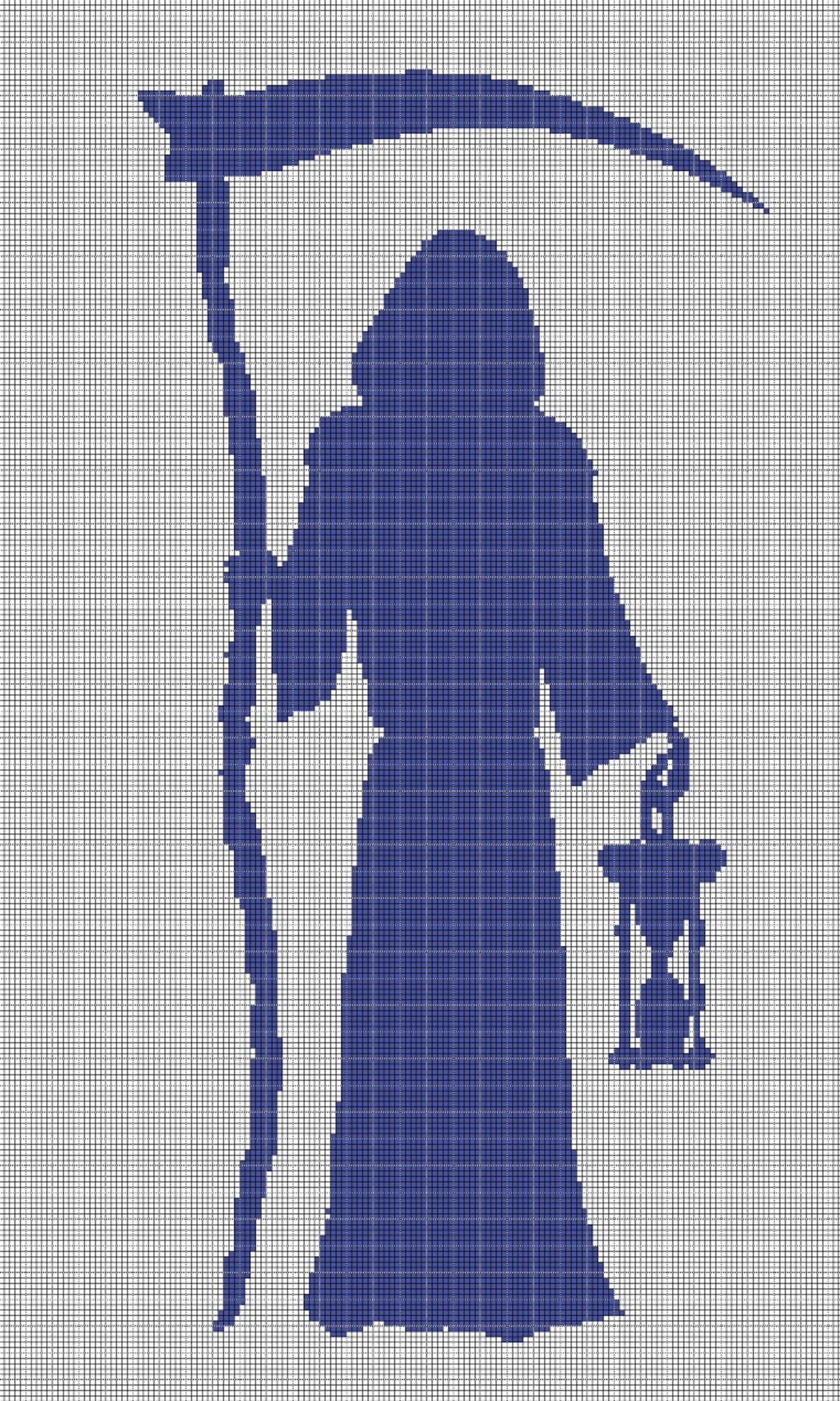 Reaper 4 Silhouette Cross Stitch Pattern in Pdf - Etsy