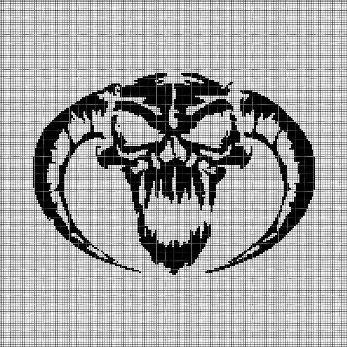 Demon Skull Silhouette Cross Stitch Pattern in Pdf - Etsy