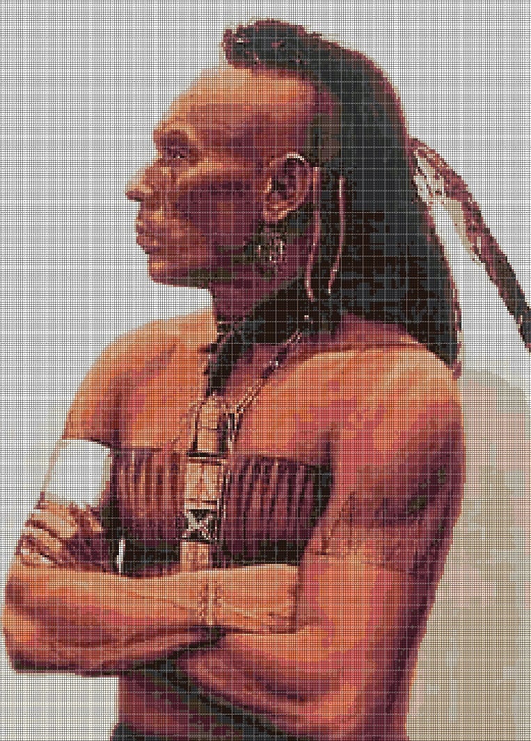 Cherokee Indian Cross Stitch Pattern in Pdf DMC - Etsy