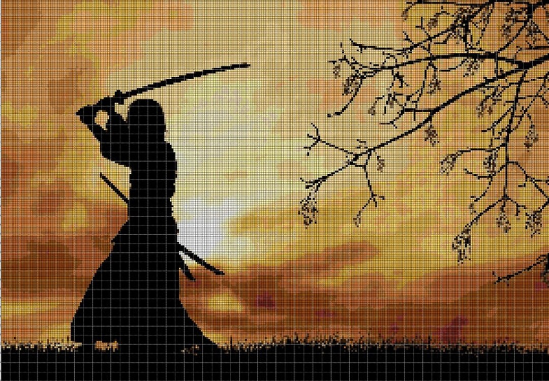 Young Samurai Cross Stitch Pattern in Pdf DMC - Etsy