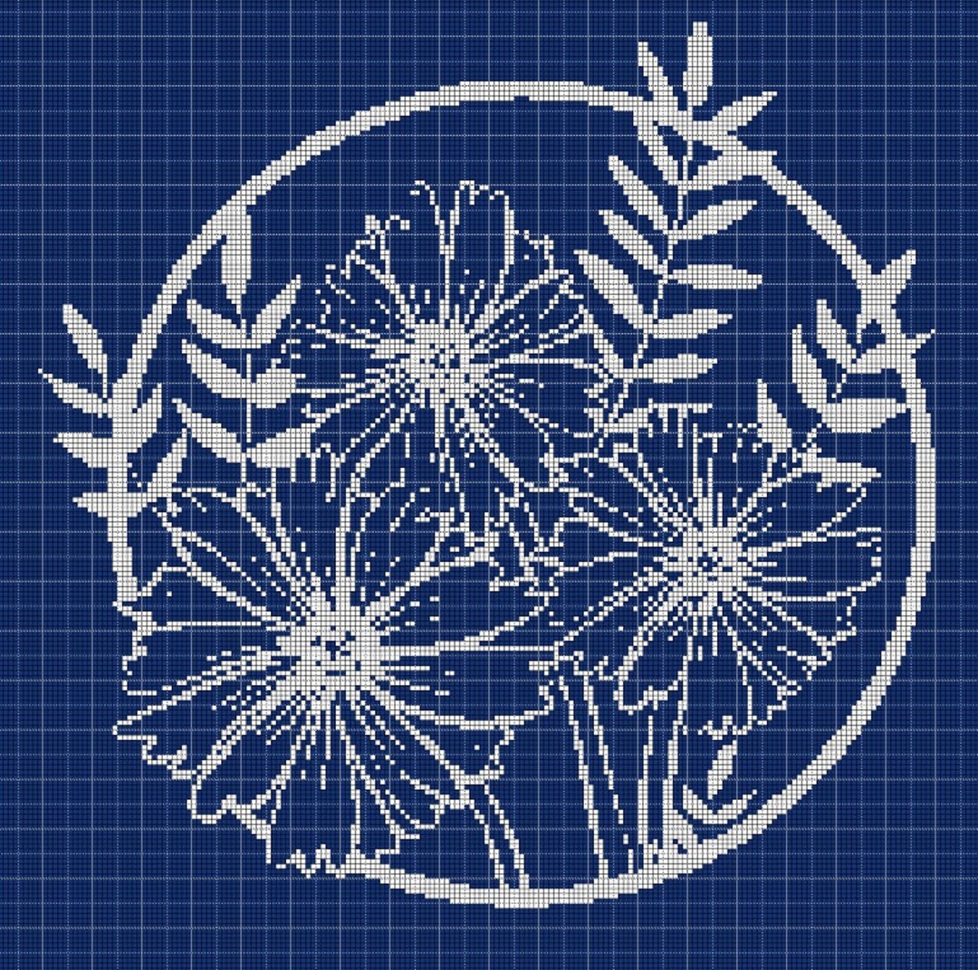 Daisy Flower Silhouette Cross Stitch Pattern in Pdf - Etsy
