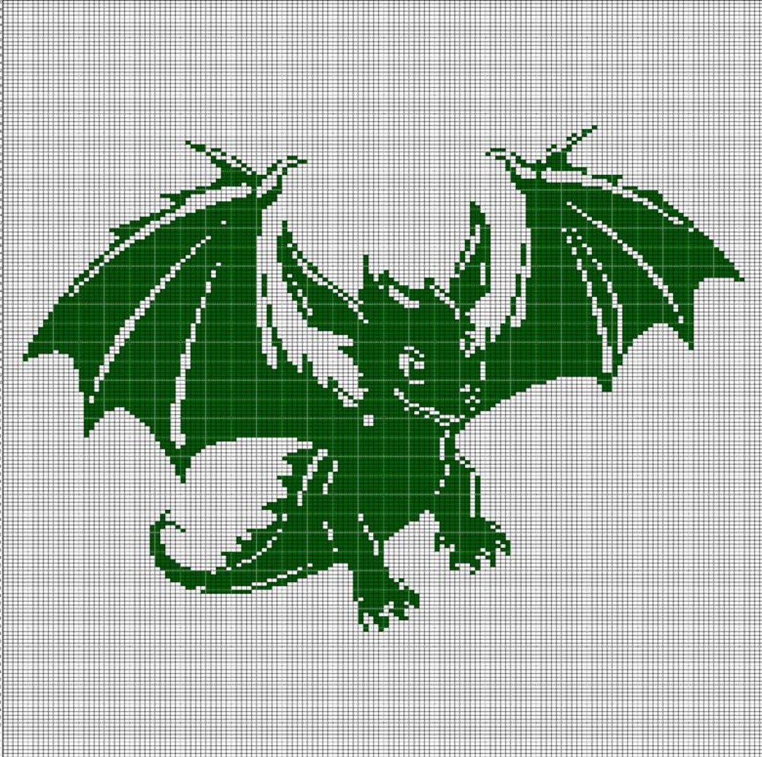 CROCHET! Dragon Crochet Afghan Pattern Graph - Etsy