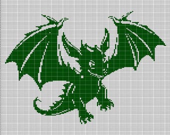 Little Dragon Crochet Afghan Pattern Graph - Etsy