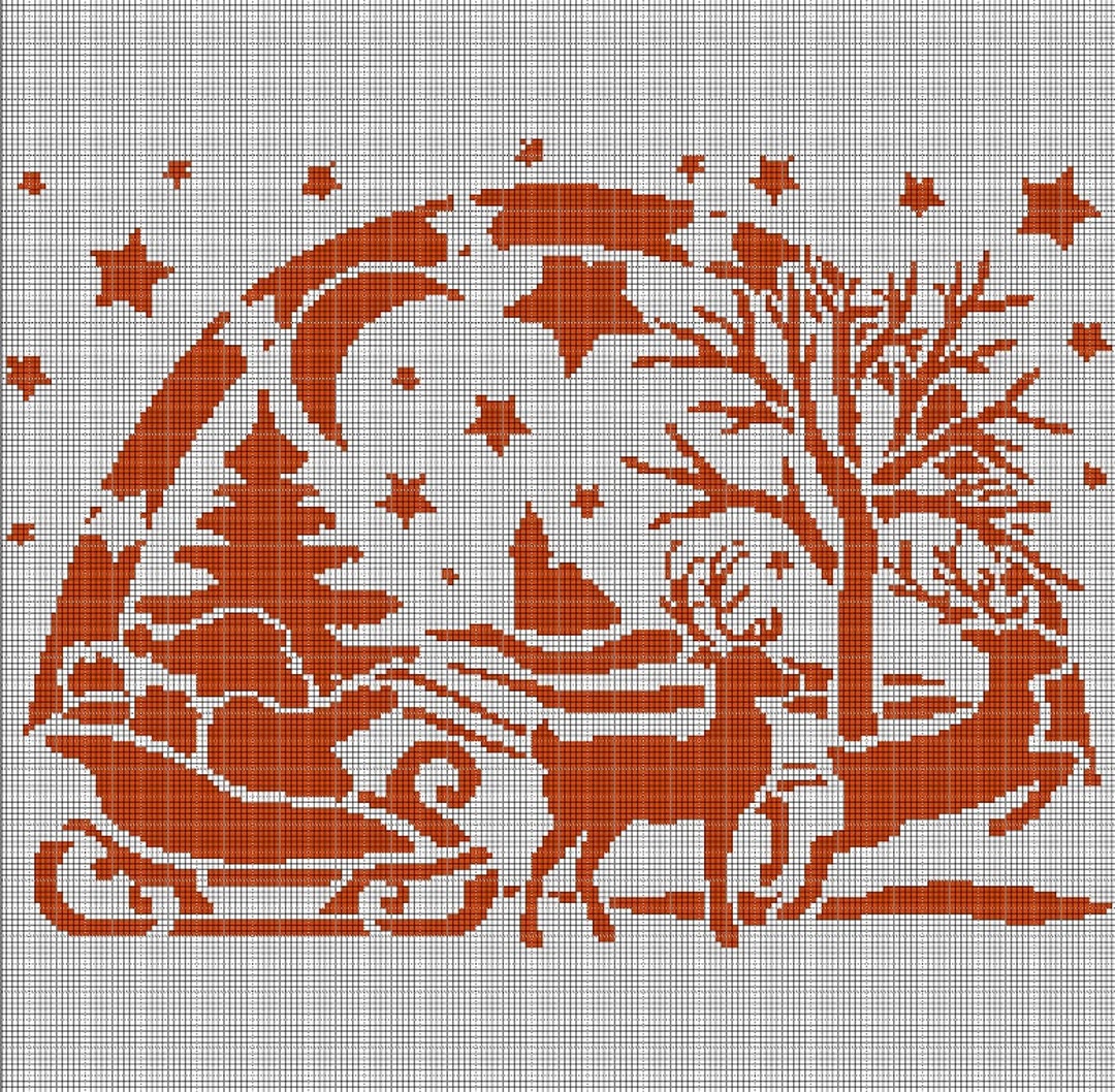 Christmas Silhouette Silhouette Cross Stitch Pattern in Pdf - Etsy