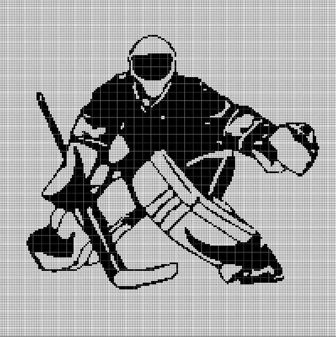 Hockey Player Silhouette Cross Stitch Pattern in Pdf - Etsy