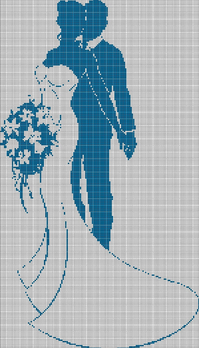 Wedding Couple 2 Silhouette Cross Stitch Pattern in Pdf - Etsy