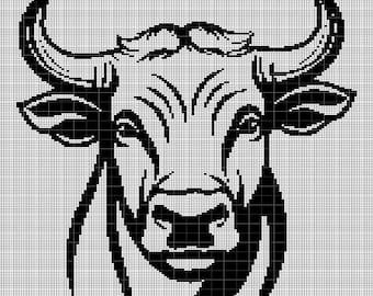 Cow Head 7 Crochet Afghan Pattern Graph - Etsy