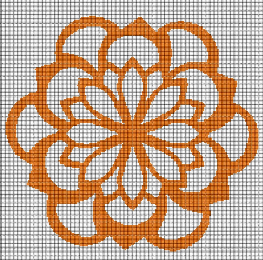 Orange Flower 2 Silhouette Cross Stitch Pattern in Pdf - Etsy