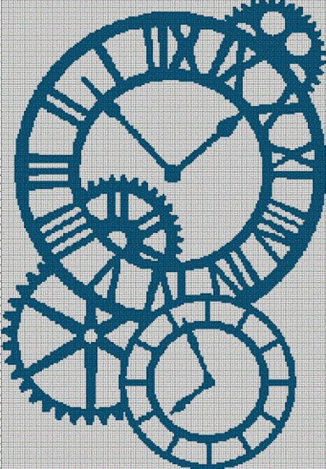 Clocks Silhouette Cross Stitch Pattern in Pdf - Etsy