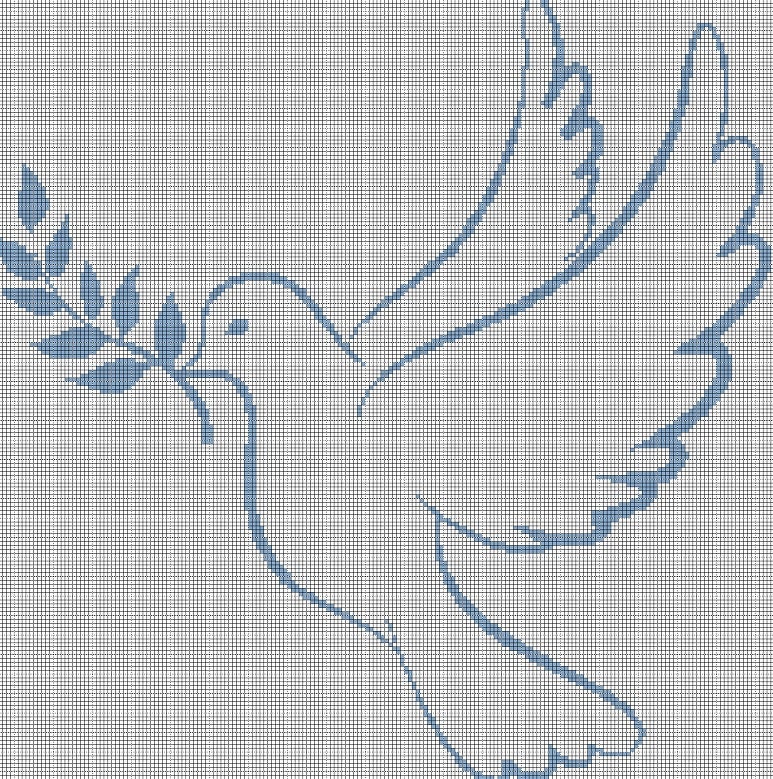 Dove of Peace2 Silhouette Cross Stitch Pattern in Pdf - Etsy