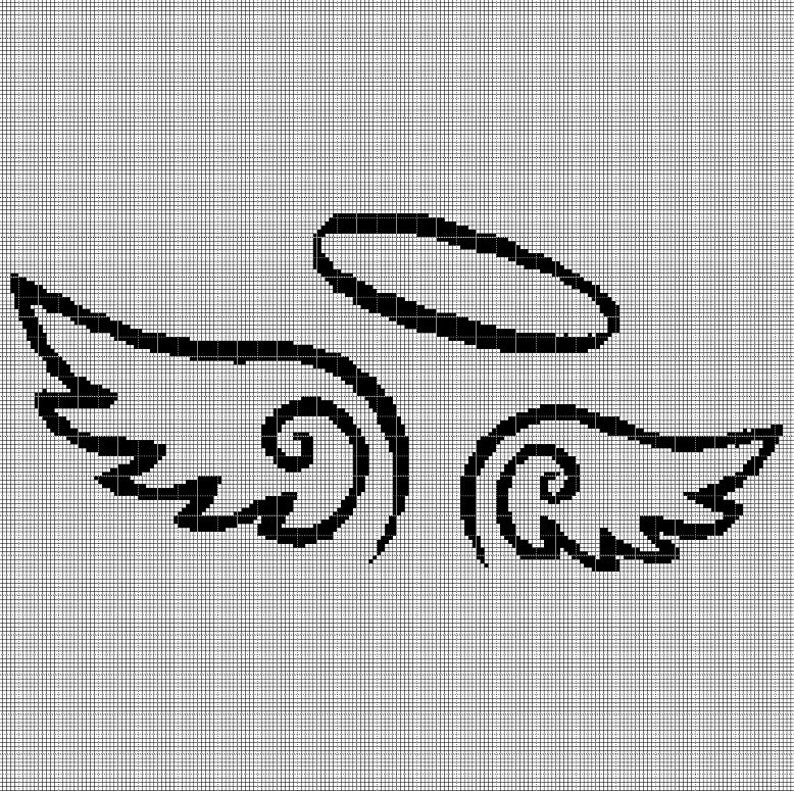 Angel Symbols 2 Silhouette Cross Stitch Pattern in Pdf - Etsy