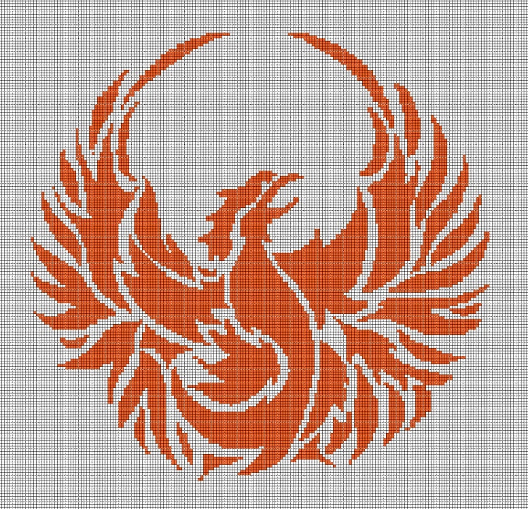 Phoenix Silhouette Cross Stitch Pattern in Pdf - Etsy