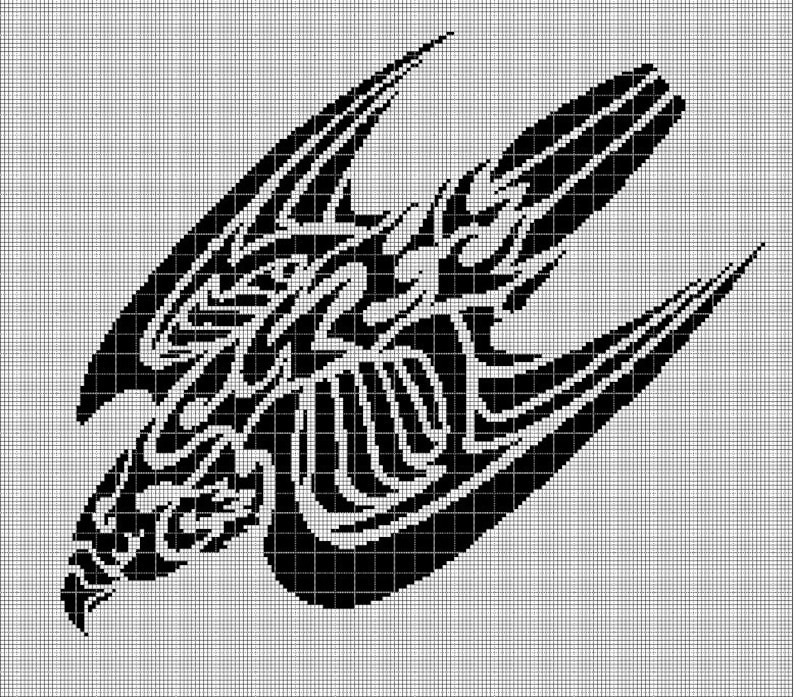 Tribal Bird Silhouette Cross Stitch Pattern in Pdf - Etsy