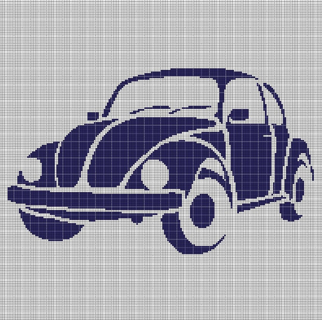 Volkswagen Beetle Silhouette Cross Stitch Pattern in Pdf - Etsy