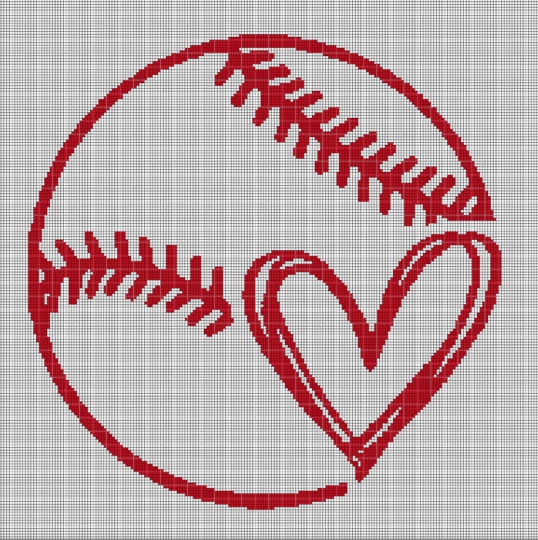 Baseball Love 2 Silhouette Cross Stitch Pattern in Pdf - Etsy