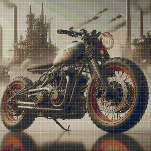 Motor Cross Stitch Pattern in Pdf DMC - Etsy