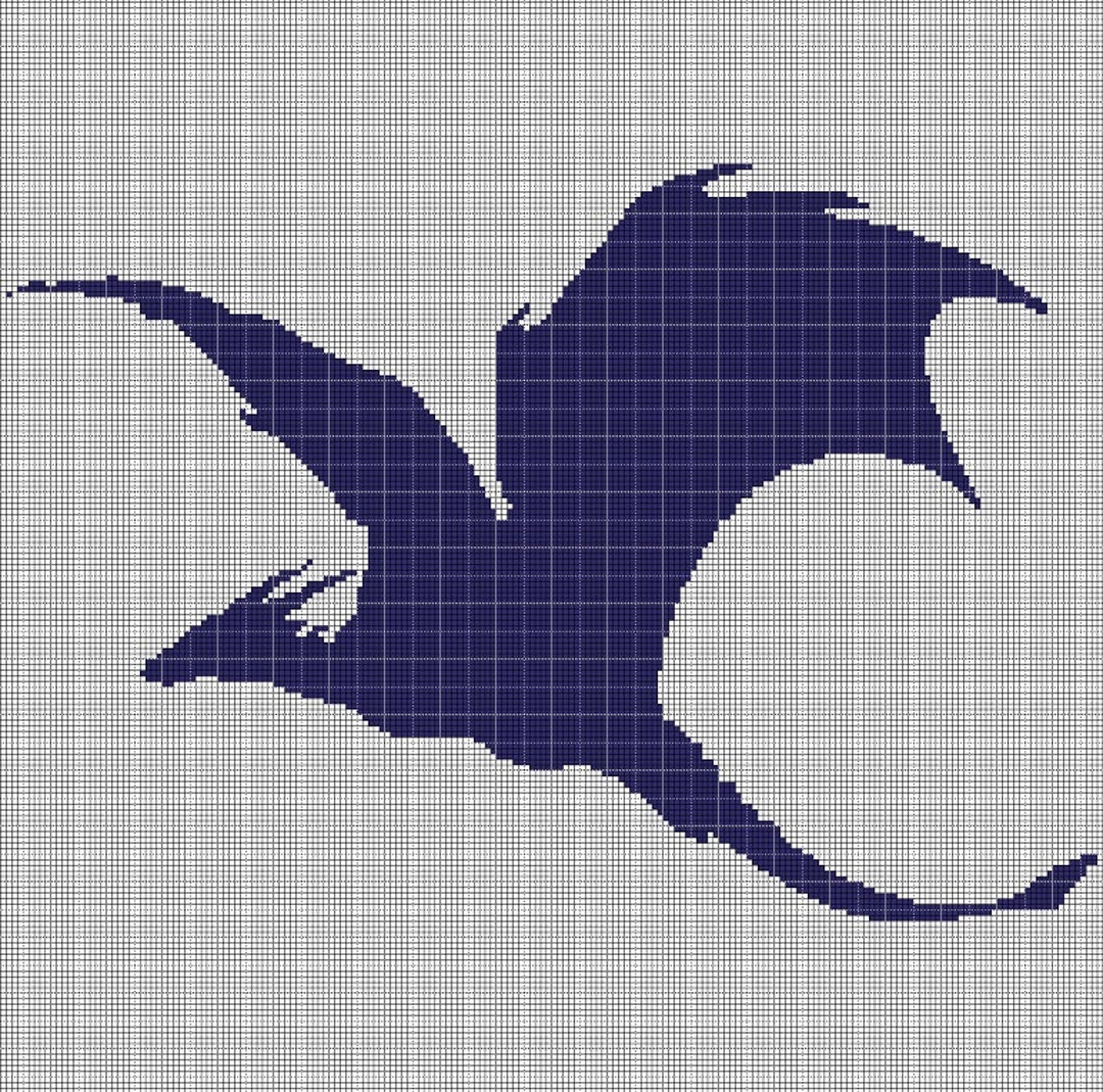 Flying Dragon 2 Silhouette Cross Stitch Pattern in Pdf - Etsy