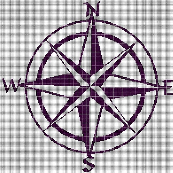 Compass Cross Stitch Pattern - Etsy